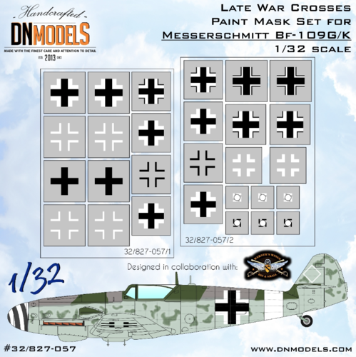 DN Models 32-827-057 Messerschmitt Bf-109G/ K Late War Crosses - All manufacturers in 32nd scale