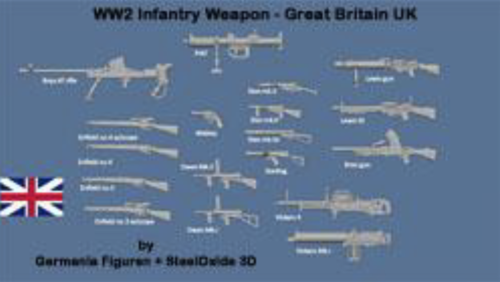 Germania-Figuren 72-WW2-805 Infantry Weapons Great Britain 1939 - 45
