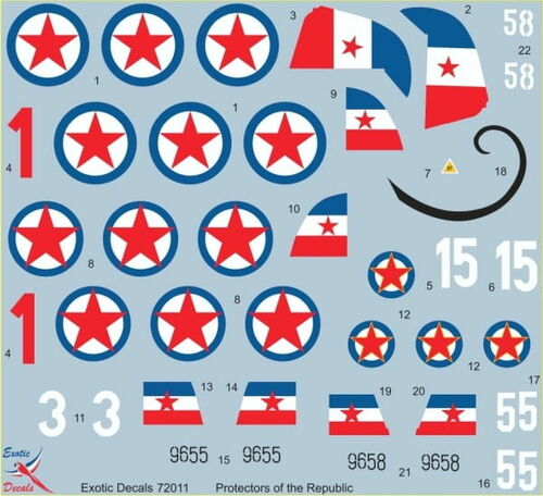 Exotic Decals 72011 Protectors of the Republic ME 109G in Yugoslav Service