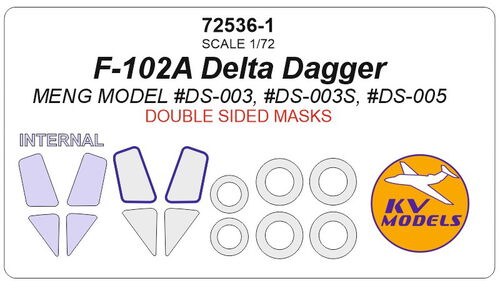 KV Models 72536-1 F-102A Delta Dagger (Meng Model #DS-003, #DS-003S, #DS-005) - (Double sided) + wheels masks