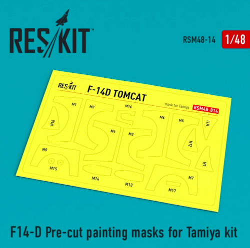 RES/KIT M48-0014 F-14D Pre-cut painting masks for Tamiya Kit