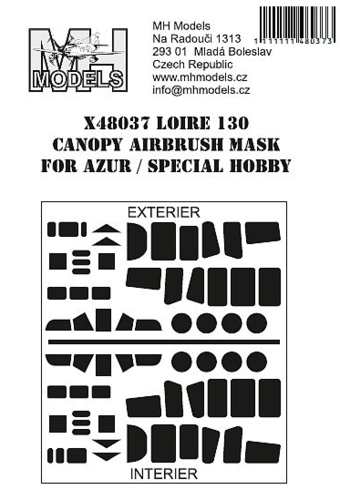 MH Models X48037 Loire 130 canopy airbrush mask