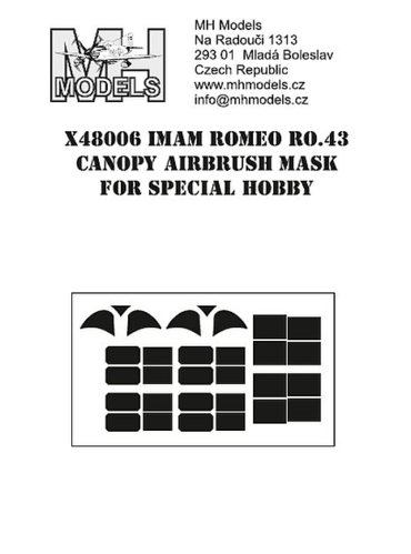 MH Models X48006 IMAM Ro.43 Canopy Airbrush Mask