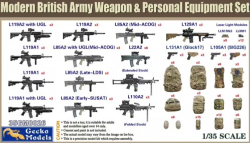 Gecko Models 35GM0026 British Army Weapon & Personal Equipment Set