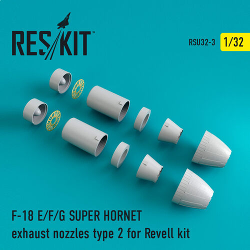 DISCONTINUED RES/KIT U32-0003 F-18 SUPER HORNET Type 2 exhaust nozzles for Revell