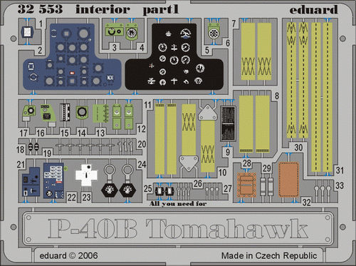 Eduard 32553 P-40B interior TRUMPETER