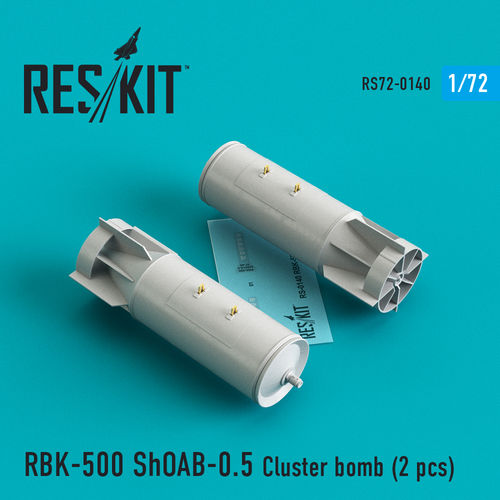 DISCONTINUED RES/KIT 72-0140 RBK-500 ShOAB-0.5 Cluster bomb (2 pcs) (Su-17, Su-22, Su-24, Su-25, Su-34)