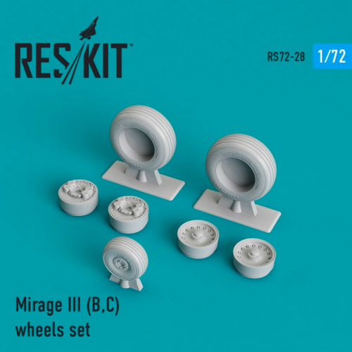 DISCONTINUED RES/KIT 72-0028 Dassault Mirage III (B,C) wheels set