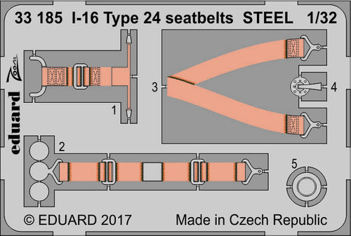 Eduard 33185 I-16 Type 24 seatbets STEEL ICM