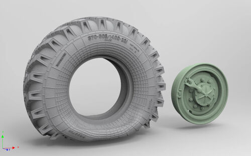 Zimi Model TC3D016 URAL 4320 - 3D-Printed Flat Tire (4 pcs)