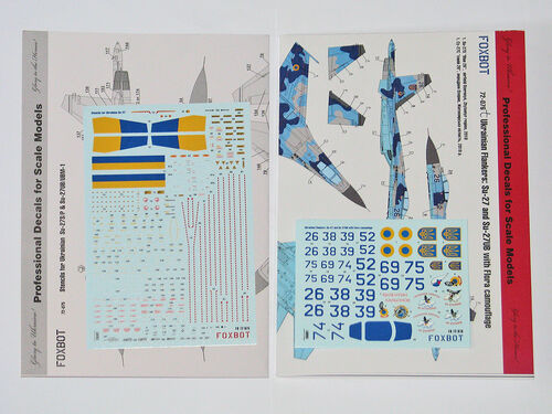 FOXBOT 72-076T Ukrainian Su-27 and Su-27 UB with Flora Camouflage and Stencils