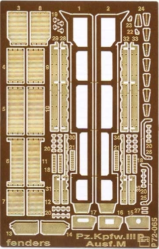 Part P72-065 Pz.Kpfw.III Ausf.M fenders Revell