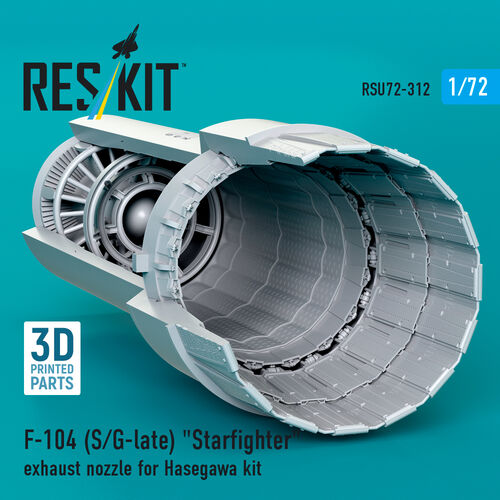RES/KIT U72-0312 F-104 (S/G-Late) 'Starfighter' Exhaust Nozzle For Hasegawa Kit (3D Printed)