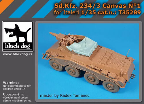 Black Dog T35289 Sd.Kfz. 234/3 - Canvas No.1 (for Italeri Kits)