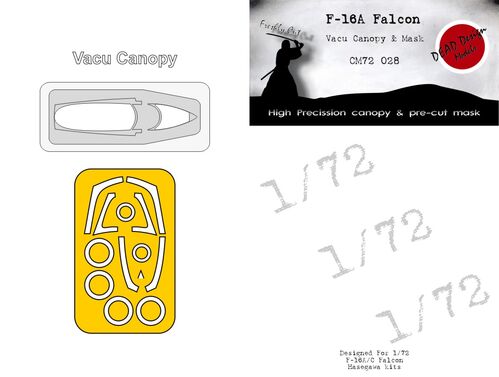 DEAD Design Models CM72028 F-16A Falcon Vacu Canopy And Mask (For Hasegawa)