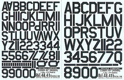 Colorado / Carpena Decals 48041 Black Code Letters and Numbers 45 degree corners