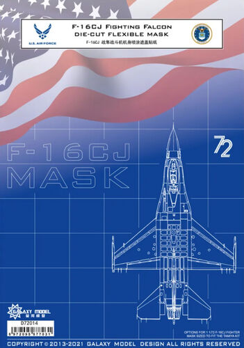 Galaxy-Model D72014 General-Dynamics F-16 CJ Fighting Falcon - Die-cut Flexible Mask (for Tamiya 60786 Kit)