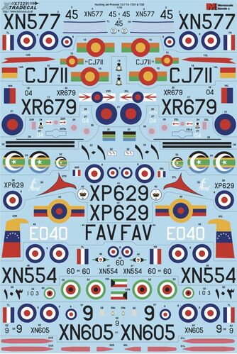 Xtradecal 72291 BAC Jet Provost T.3 / T.3a / T4 / T51 / T52 (10 schemes)