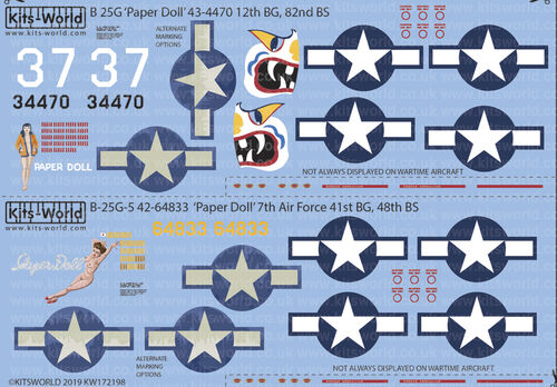 Kits World 172198 North American B-25 G/H Mitchell ('Paper Doll')