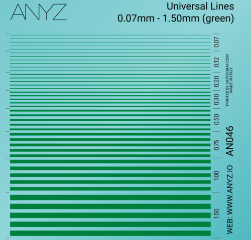 Anyz Model Accessories 046 Universal Lines 0.07mm - 1.50mm green