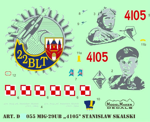 Model Maker Decals D32055 MiG-29UB 4105 Stanislaw Skalski