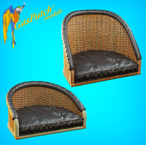 Gaspatch Models 22-72258 British Wicker Seat Full Back – Short and Tall , Small leather pad