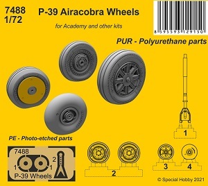 CMK K7488 P-39 Airacobra Wheels (for Academy and other kits)