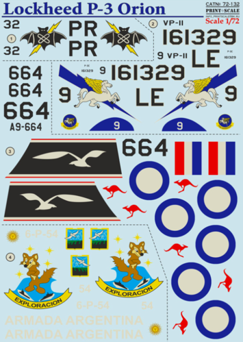 Print Scale 72-132 Lockheed P-3 Orion The complete set 2 leaf