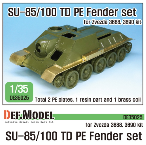 DEF Model DE35025 SU-85/100 PE fender set (for Zvezda New 1/35 kit)
