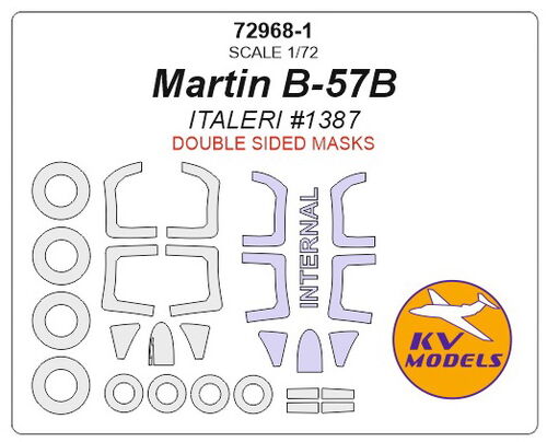KV Models 72968-1 Martin B-57B / B-57G Canberra Night Hawk (ITALERI) - (double sided) + wheels masks
