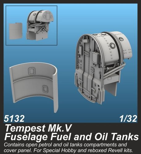 CMK K5132 Tempest Mk.V Fuselage Fuel & Oil Tanks (SPECIAL HOBBY/REVELL)