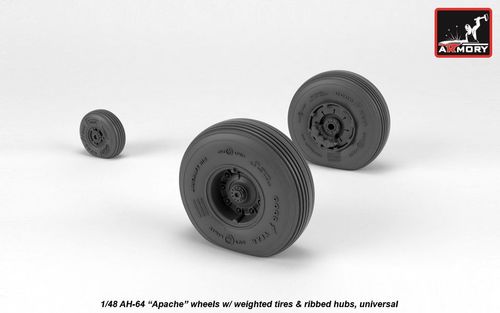 Armory Models Group AW48331 AH-64 Apache wheels w/ weighted tires, spoked hubs