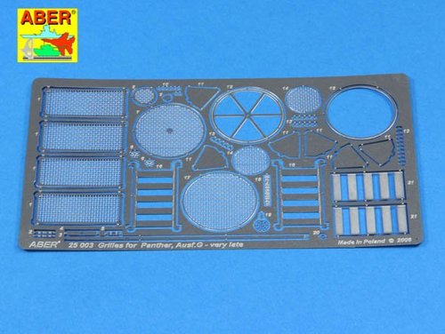Aber 25003 Grilles for Sd.Kfz.171. Panther, Aus.G - Late model (ACA)