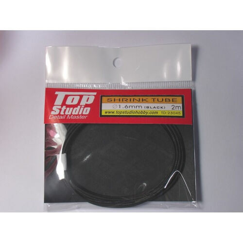Top Studio TD23045 1.6 mm Shrink Tube (Black / 2 m)