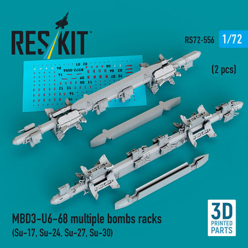 RES/KIT 72-0556 MBD3-U6-68 Multiple Bombs Racks (2 pcs / 3D Printed)