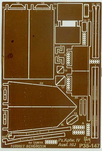 Part P35-147 Pz.Kpfw.IV Ausf.H/J turret schurzen Tamiya