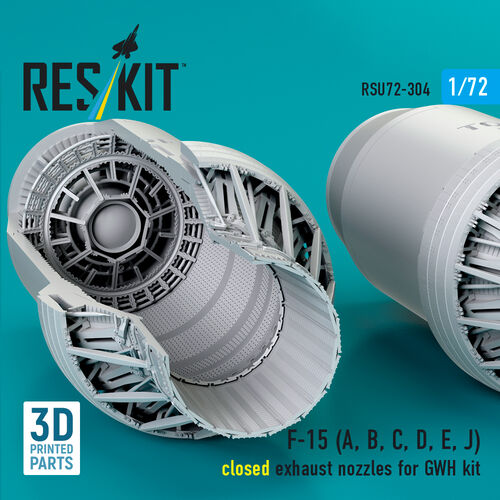RES/KIT U72-0304 F-15 (A, B, C, D, E, J) Closed Exhaust Nozzles For GWH Kit (3D Printed)