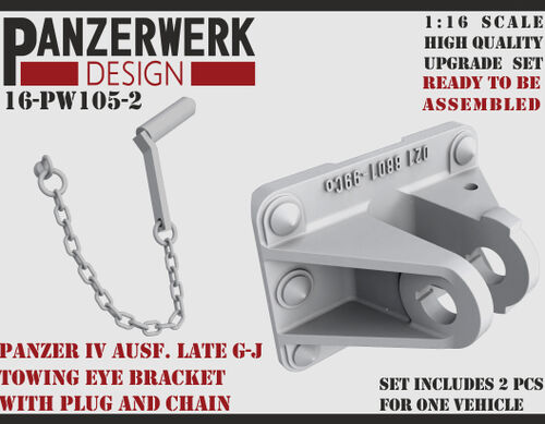 Panzerwerk Design 16-PW105-2 Panzer IV Ausf. Late G-J Towing Eye Bracket With Plug And Chain