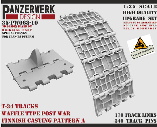 Panzerwerk Design 35-PW068-10 T-34 Tracks Waffle Type Post War, Finnish Casting Pattern A