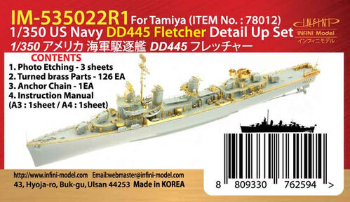 Infinimodel IM535022R1 USS Fletcher (DD445 ) - Detail Up Set (for Tamiya 78012 Kit)
