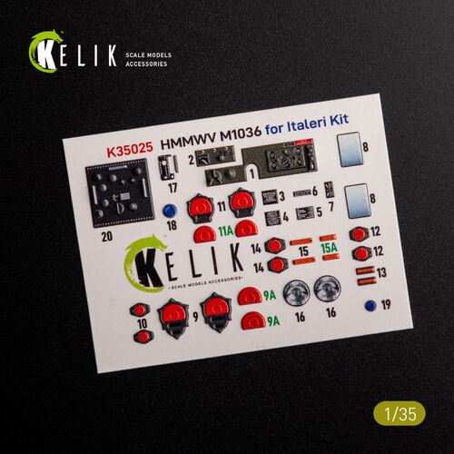 KELIK K35025 'HUMVEE' HMMWV M1036 With TOW NATO Green Version Interior 3D Decal For Italeri Kit