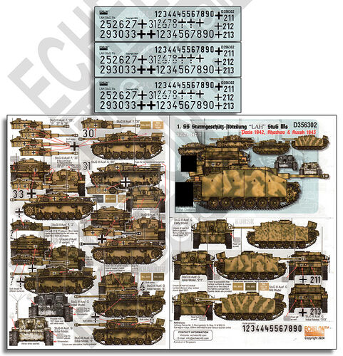 Echelon Fine Details D356302 1. SS Sturmgeschutz-Abteilung 'LAH' StuG IIIs - Paris 1942, Kharkov And Kursk 1943