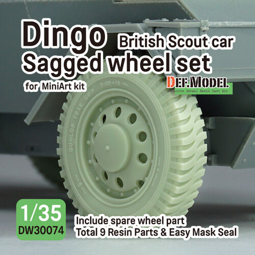 DEF Model DW30074 British Scout Car Dingo - Sagged Wheel Set (For MiniArt Kit)