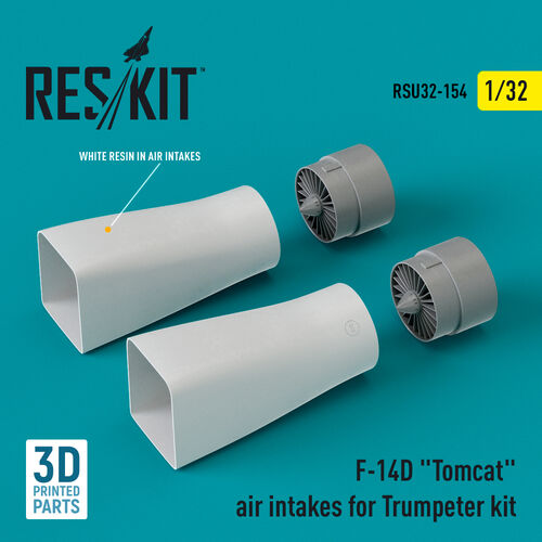 RES/KIT U32-0154 F-14D 'Tomcat' Air Intakes For Trumpeter Kit (3D Printed)