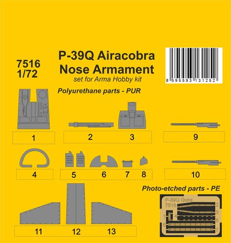 CMK K7516 P-39Q Airacobra Nose Armament (For Arma Hobby Kit)