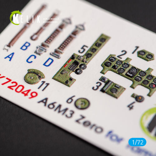 KELIK K72049 A6M3 Zero Interior - 3D Decals For Tamiya Kit