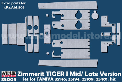 Atak Model 35005 Zimmerit Tiger I - Mid/Late Production (for Tamiya kits)