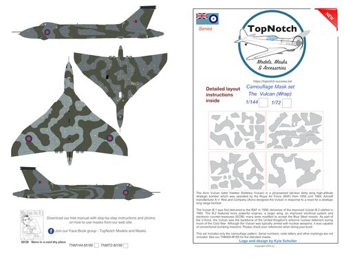 TopNotch 72-M186 Avro Vulcan B.2 - WRAP around upper and lower surfaces (for Airfix kits)