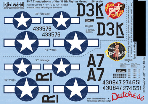 Kits World 148057 Republic P-47D Thunderbolt 368th FG 397th Fighter Squadron