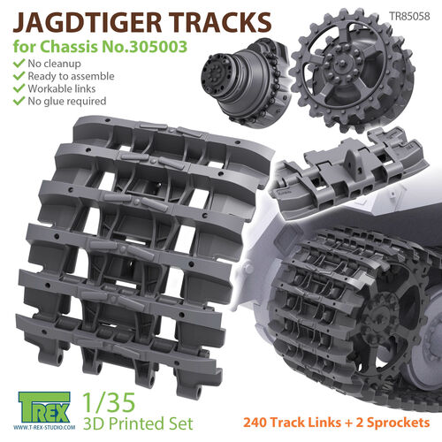 T-Rex Studio 85058 Jagdtiger Tracks for Chassis No.305003 w/ Sprockets (for TAKOM, DRAGON)